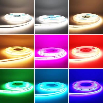China Flexible Cob Led Strip met warme witte blauwe kleur en 90lm/w lamp lichtdoeltreffendheid Te koop