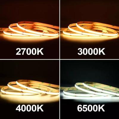 中国 12W 防水 IP20 COB 480 LED 12V 8mm 10mm LED ストリップライト 庭の装飾用 販売のため