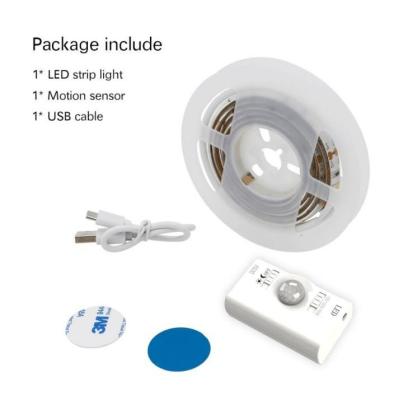 Cina SMD2835 LED Strip Light con sensore di movimento 1m Lunghezza USB ricaricabile in modalità giorno e notte in vendita