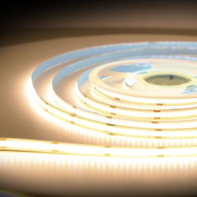 中国 COB LED ストライプ 60000 時間 作業寿命 DC12V/24V CRI90 320LEDs/m 110lm/W 販売のため