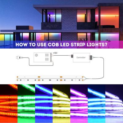 China Hoge CRI Ra 90 COB LED Strip Light De perfecte keuze voor binnen- en buitenverlichting Te koop