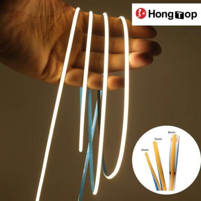 China 5V 12V 24V High CRI 90Ra COB LED Strip Light voor flexibele verlichting 3mm 5mm 8mm Breedte 3 Te koop