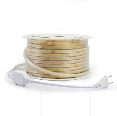 China Hoge Spanning COB LED Strip 50m/roll 100m/roll Vastgestelde waterdichte IP65 dimmer ondersteuning Te koop