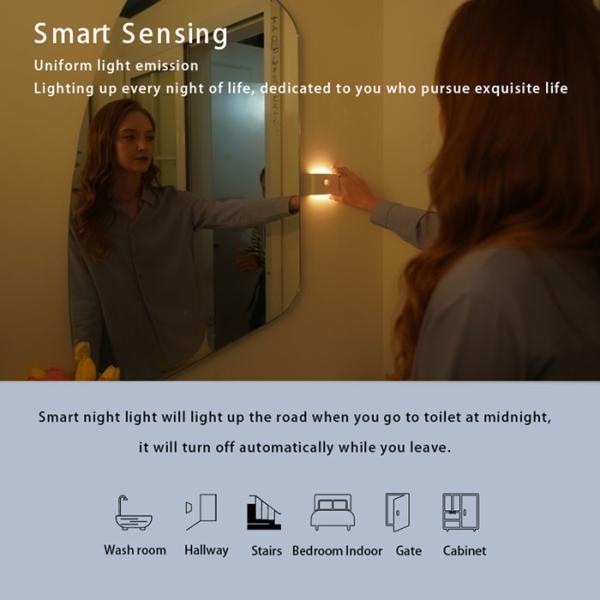 Quality Pir Motion Sensor Night Light Indoor LED Tri Color Dimming Motion Sensor Cabinet for sale