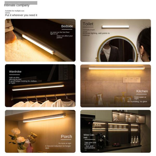 Quality Lithium Ion Battery Motion Sensor Night Light PIR Dimmable Cabinet Light 3000K for sale
