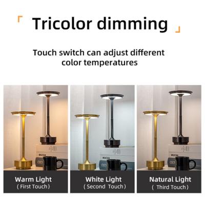 China 3W Rechargeable LED Desk Light 2000mAh  Touch Switch Three Color Dimming Table Lamp for sale