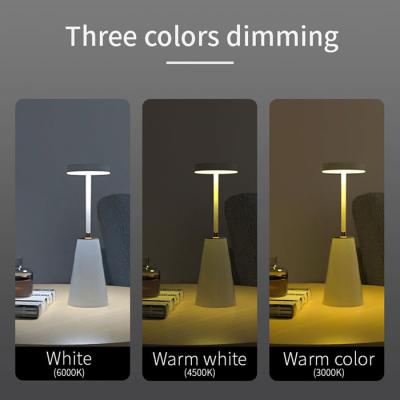 China Metal Rechargeable Led Table Lamp , Three Color Dimming Table Lamp 3000K 4500K 6000K for sale