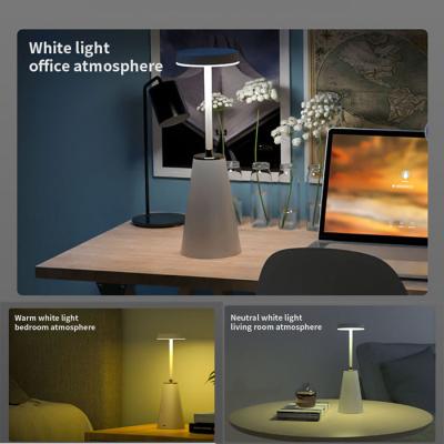 China Metal Rechargeable Led Table Lamp , Three Color Dimming Table Lamp 3000K 4500K 6000K for sale