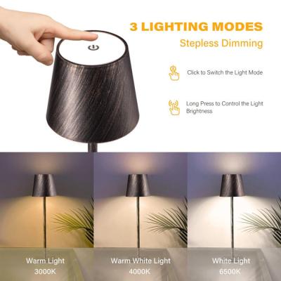 China 5V Rechargeable LED Desk Lamp Adjustable Brightness Tri Color Dimming Table Lamp for sale