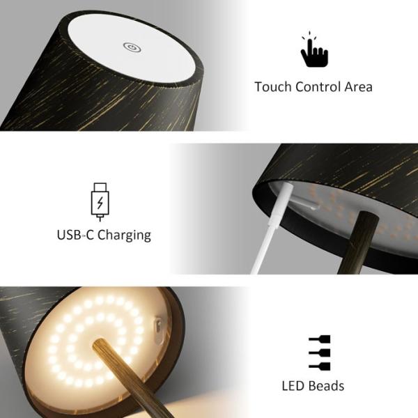 Quality 5V Rechargeable LED Desk Lamp Adjustable Brightness Tri Color Dimming Table Lamp for sale