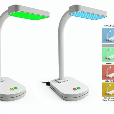 China 3 Color Dimmable Modern LED Lamp USB C Charging LED Desk Light Adjustable Color Temperature for sale