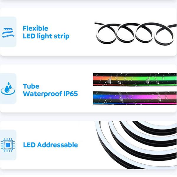 Quality Flexible Led Neon Light Tube 12w/M Ip67 Addressable LED Neon Strip for sale