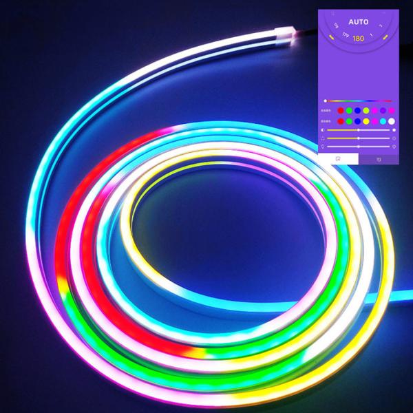 Quality Fantasy Addressable RGBIC Neon Rope Light 12V 5M Cuttable LED Strip Lights for sale