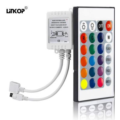 China 16 Million Color Led Light Strip Controller 5-24v With Ir 24 Key Remote Control for sale