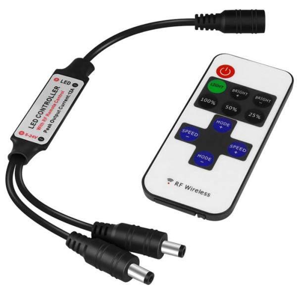 Quality 5-24v Single Color Light Strip Controller Rf 11Key Mini Dimmer Dc for sale