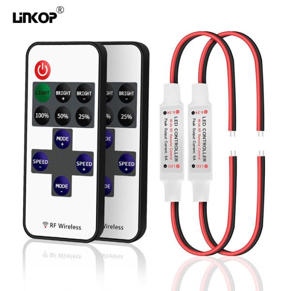 Quality 11 Key Single Color Led Controller 5-24v Wireless 433 Rf Brightness Dimmer for sale
