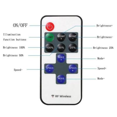 China 11 Key Single Color Led Controller 5-24v Wireless 433 Rf Brightness Dimmer for sale