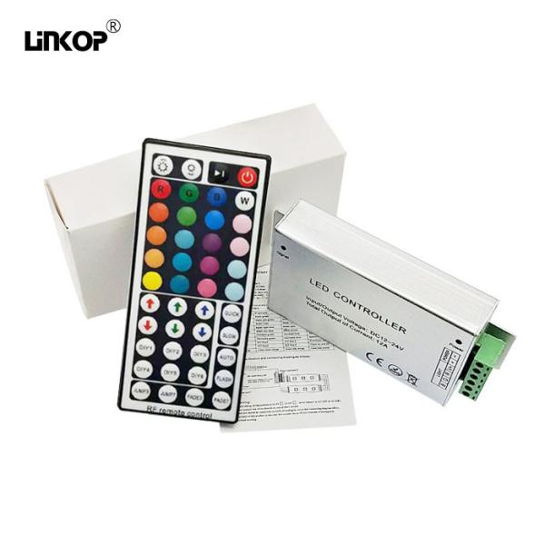 Quality 44 Key Rf Rgb Controller 12v-24v 12a Adjustable Brightness Aluminum Case Dimmer for sale