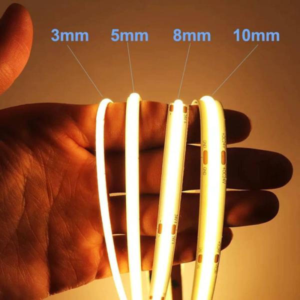 Quality Flexible COB LED Strip Lights 3mm 5mm 90 Ra Single Color Linear Strip Light for sale