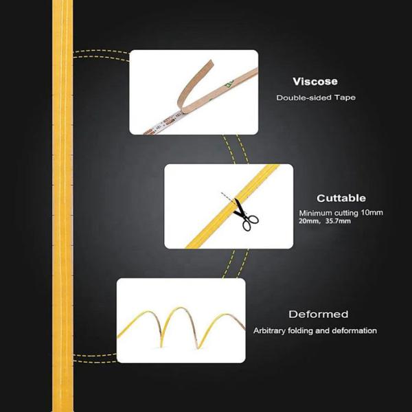 Quality Flexible COB LED Strip Lights 3mm 5mm 90 Ra Single Color Linear Strip Light for sale