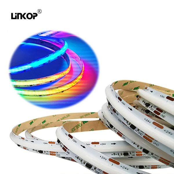 Quality 24V Addressable LED Strip Lights Cri 90 COB Light Strip 180 Degree Beam Angle for sale