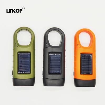 China USB 4W LED Solar Light Portable Hand Cranked Flashlight Emergency Power Bank for sale
