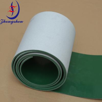 China Anti-jammerende PVC groene transportband voor pluimveehouderij mestverwijderingssysteem for sale