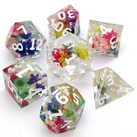 China Practical Resin Sharp Edge Dice , Hand Carved Clear Polyhedral Dice for sale