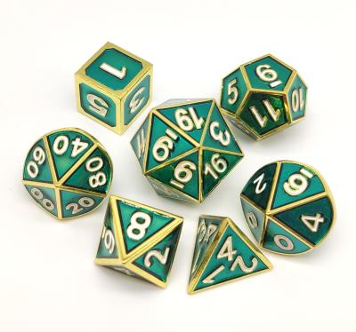 中国 多面体の緑の金属RPGは絶妙なギフト用の箱の包装を用いるポータブルをさいの目に切る 販売のため