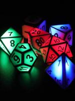 China Metal DND Dice Set Sharp Edge Resin Dice Led Luminous Dice for sale