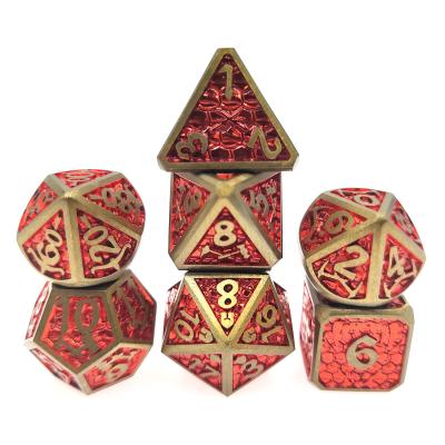 Cina For Tabletop Gaming Metal Polyhedral Handmade 7 Piece Set Metal Dice in vendita