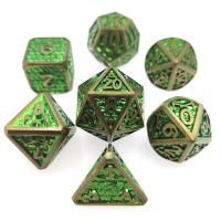 China Polyhedron Dice Card Affirm card Hand Carved Metal Practical Plating Sharp 7 Piece for sale