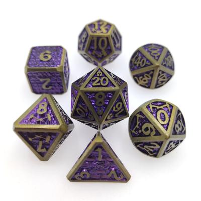 Cina Multipurpose Tiny Metal Dice Color Mini Black chip Dice Sets Polyhedral in vendita