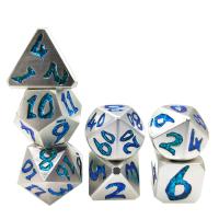 China Friendly Dice Set Multipurpose Carving Metal Polyhedral RPG Dice D6 D8 D10 for sale