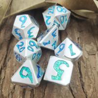 China Friendly Dice Set Multipurpose Carving Metal Polyhedral RPG Dice D6 D8 D10 for sale