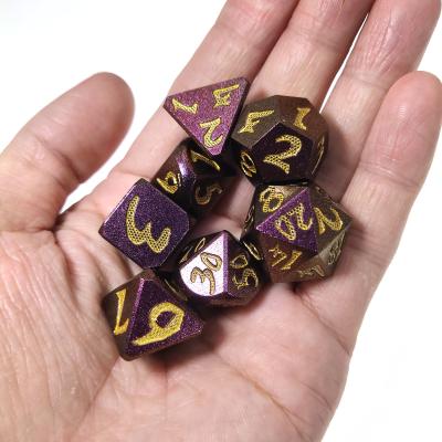 Cina Board game RPG Dice Set Hand 7 Piece Light weight Sharp Metal Polyhedral Black in vendita