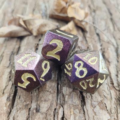 Cina Card Game RPG Dice Set ZincFor Dungeons And Dragons​ Metal Polyhedral Black in vendita
