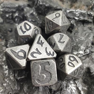 Cina Mini Polyhedral Dice Set Metallic Brass Wear Copper Dice Sets Gaming Dice Manual in vendita