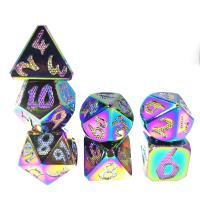 China Chip Dice Set Gold 	Custom Dice For Dungeons And Dragons Polyhedral Dice Set for sale