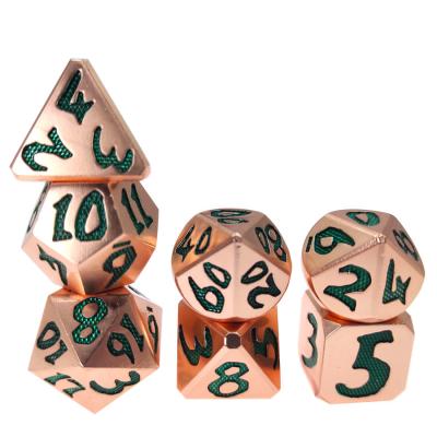 Cina Small RPG Role Sharp Edge Luxury RPG Dice Set Neat Sharp Edges Green Metal Copper in vendita