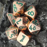 China Light green copper material Mini Black For Dungeons And Dragons Polyhedral Dice Set Lightweight Sharp Edged for sale