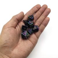 China Dice Set Gold For Dungeons And Dragons Polyhedral Dazzling Practical Plating Sharp for sale