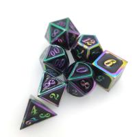 China Dice Set Gold For Dungeons And Dragons Polyhedral Dazzling Practical Plating Sharp for sale