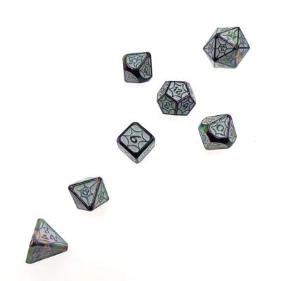 Cina Metal Dice Sets OEM Non tossici RPG a sfera Dice Set a mano poliedro per il mondo selvaggio in vendita