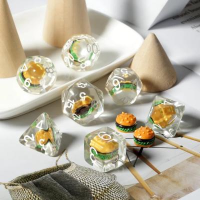 中国 Custom Polyhedral DND Dice Set Hamburger Gaming For RPG Role Playing Table Games 販売のため