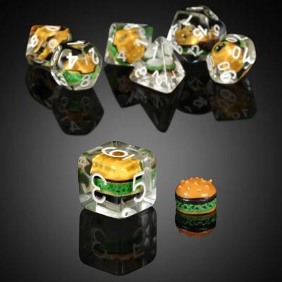 中国 Custom Polyhedral DND Dice Set Hamburger Gaming For RPG Role Playing Table Games 販売のため