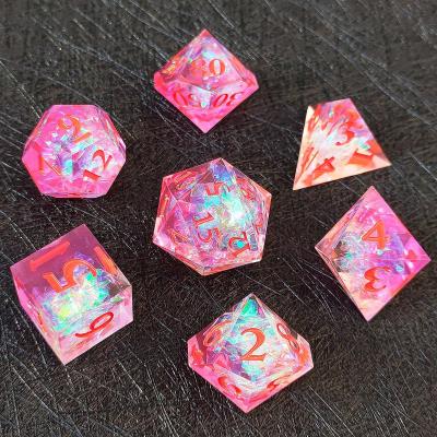 Cina Purple Resin Dice 7PCS DND Dragon And Dungeon Polyhedron Sharp Edge in vendita