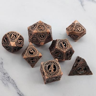 Cina Back To Metal Dice Set Kusalukono Multi Facial COC DND RPG Dice in vendita