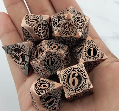Cina Back To Metal Dice Set Kusalukono Multi Facial COC DND RPG Dice in vendita