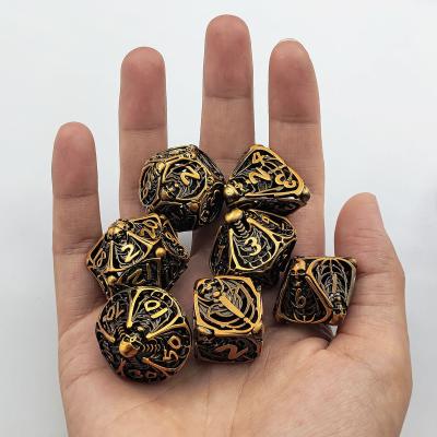 Cina Skull Metal Hollow Dice Set DND Dungeons And Dragons Polyhedral RPG Hollow Digital in vendita